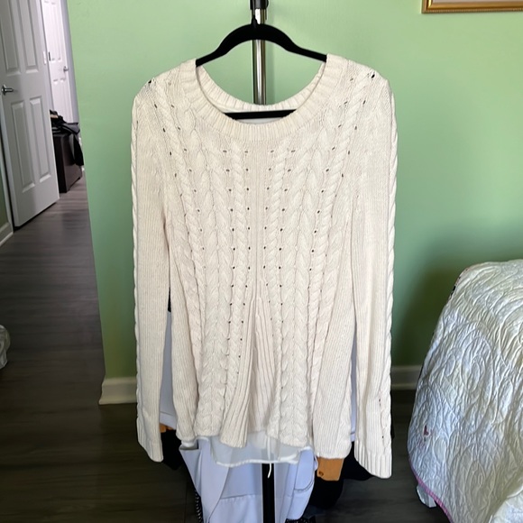 CAbi | Sweaters | Cabi Cable Knit Sweater With Tie Back Detail | Poshmark